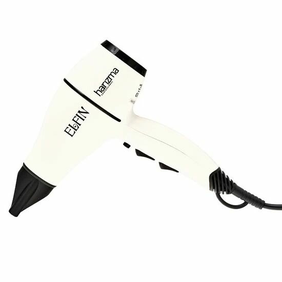 Фен для волос Harizma Elfin H10221-06 White, профессиональный, мощность 1900Вт, белый/чёрный