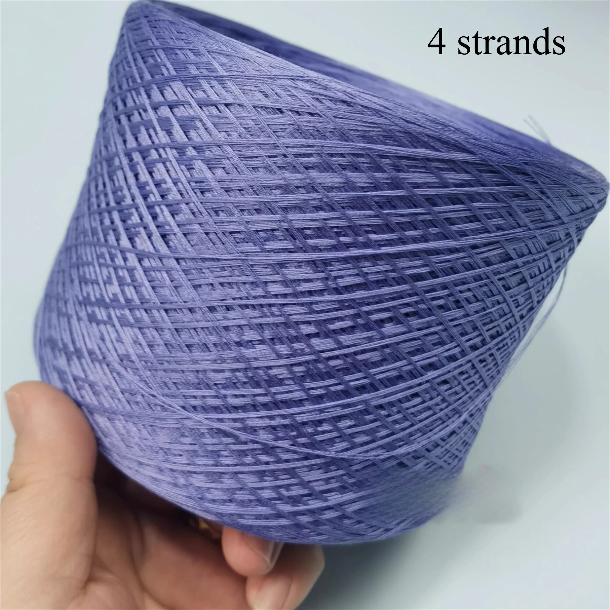 Шелковая хлопковая пряжа 500г, 4 нити, для вязания Фиолетовый, Snow purple-250g