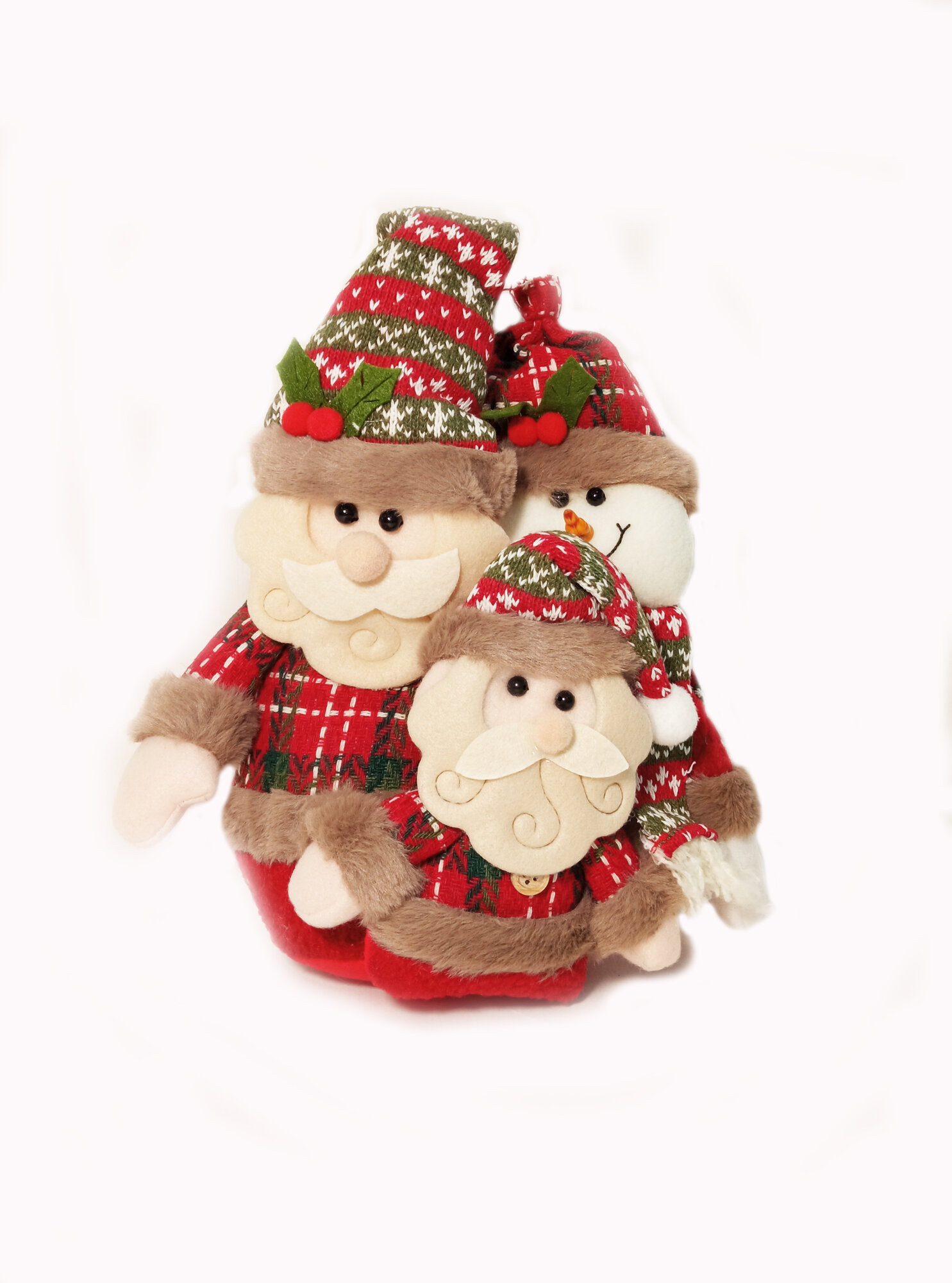 Фигура новогодняяя (Дед мороз бол.+Дед мороз мал.+Снеговика), 31 см