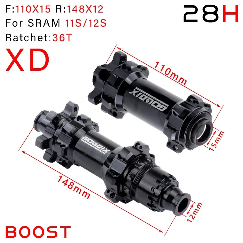 GOLDIX M310 28H MTB Втулка: XD, 110x15, 148x12