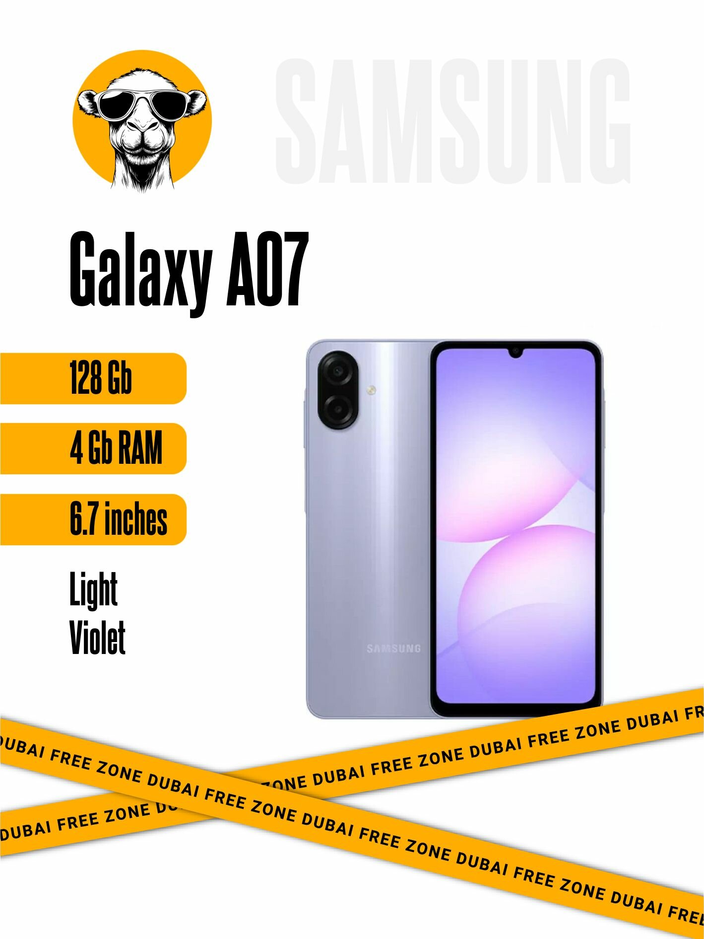 Смартфон Samsung Galaxy A07 4/128Gb Light Violet/Фиолетовый
