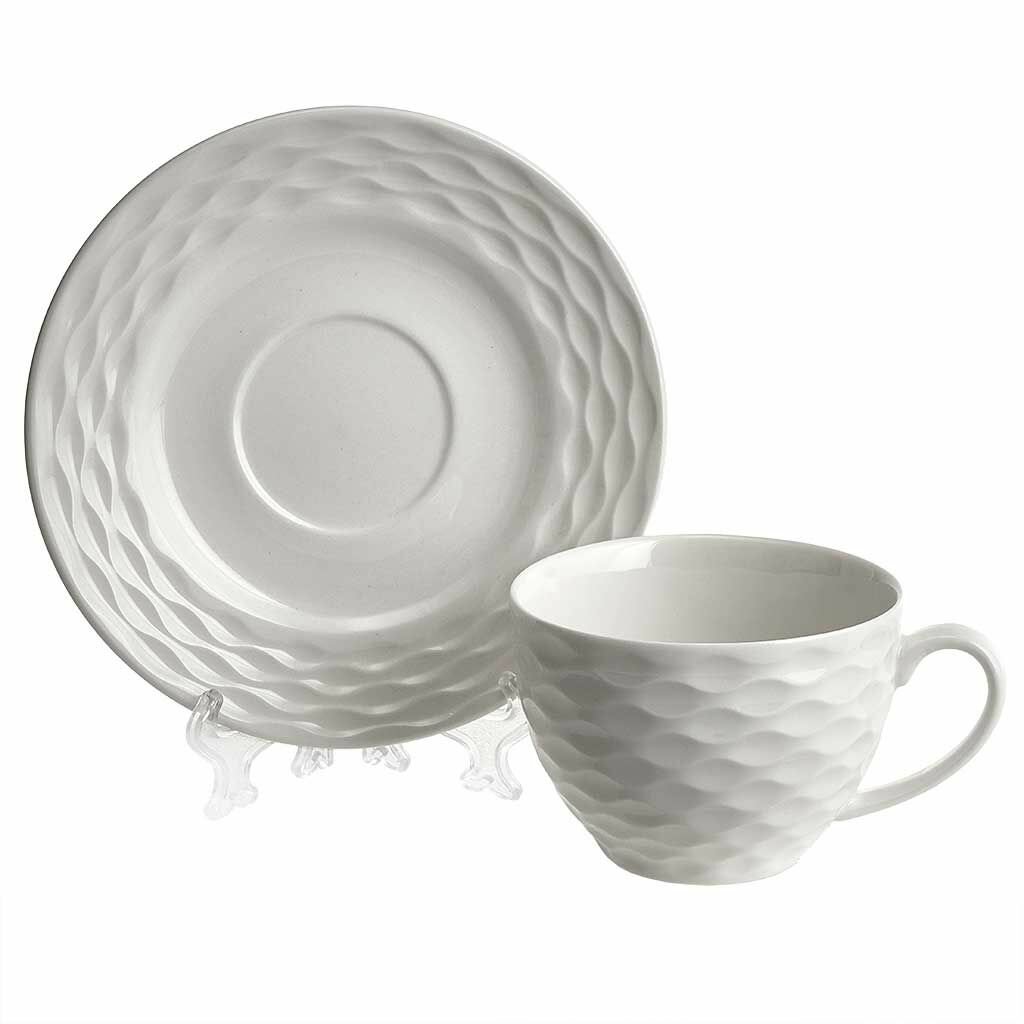 Чайная пара Beatrix "Blanco", фарфор, белая, в подарочной коробке