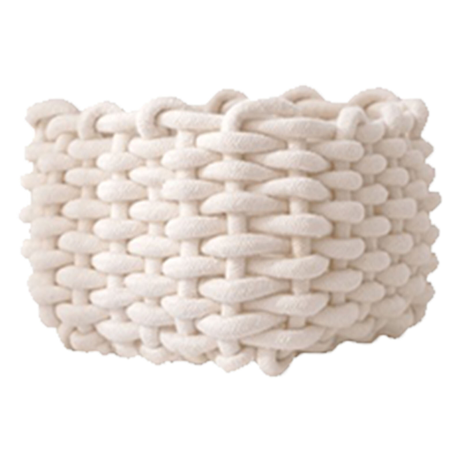 Cotton Rope Storage Basket White Simple Desktop Organizer for Key Wallet Cosmetics