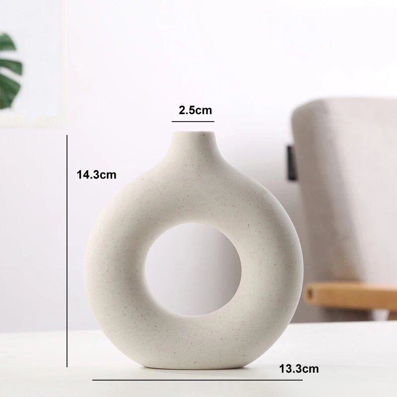 Керамическая ваза в скандинавском стиле Белый, vase S