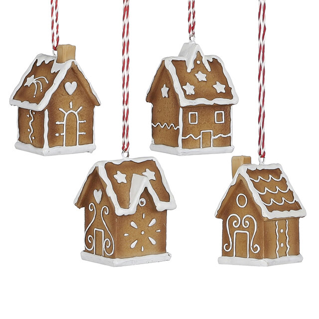 Набор елочных игрушек Домики - Rua Taveres 7 см, 4 шт, подвеска, Edelman, 1101273-набор