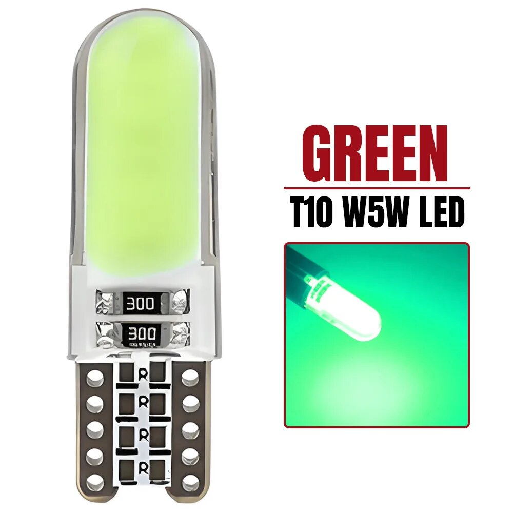 10-50 шт. T10 W5W светодиодная лампа водонепроницаемая 12 В COB-12SMD 7000K белый синий красный желтый салон автомобиля купольный купол для чтения багажника боковые огни