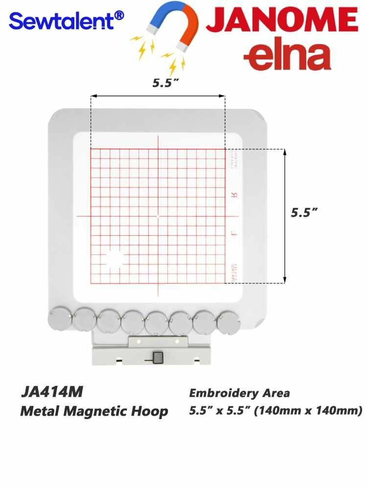 JA414M 5.5x5.5 дюймов 140x140 мм Janome Elna магнитные пяльцы подходят для швейно-вышивальной машины Janome MC500E 400E 550E и т. д. Elna Expressive 830 830L вышивальная машина