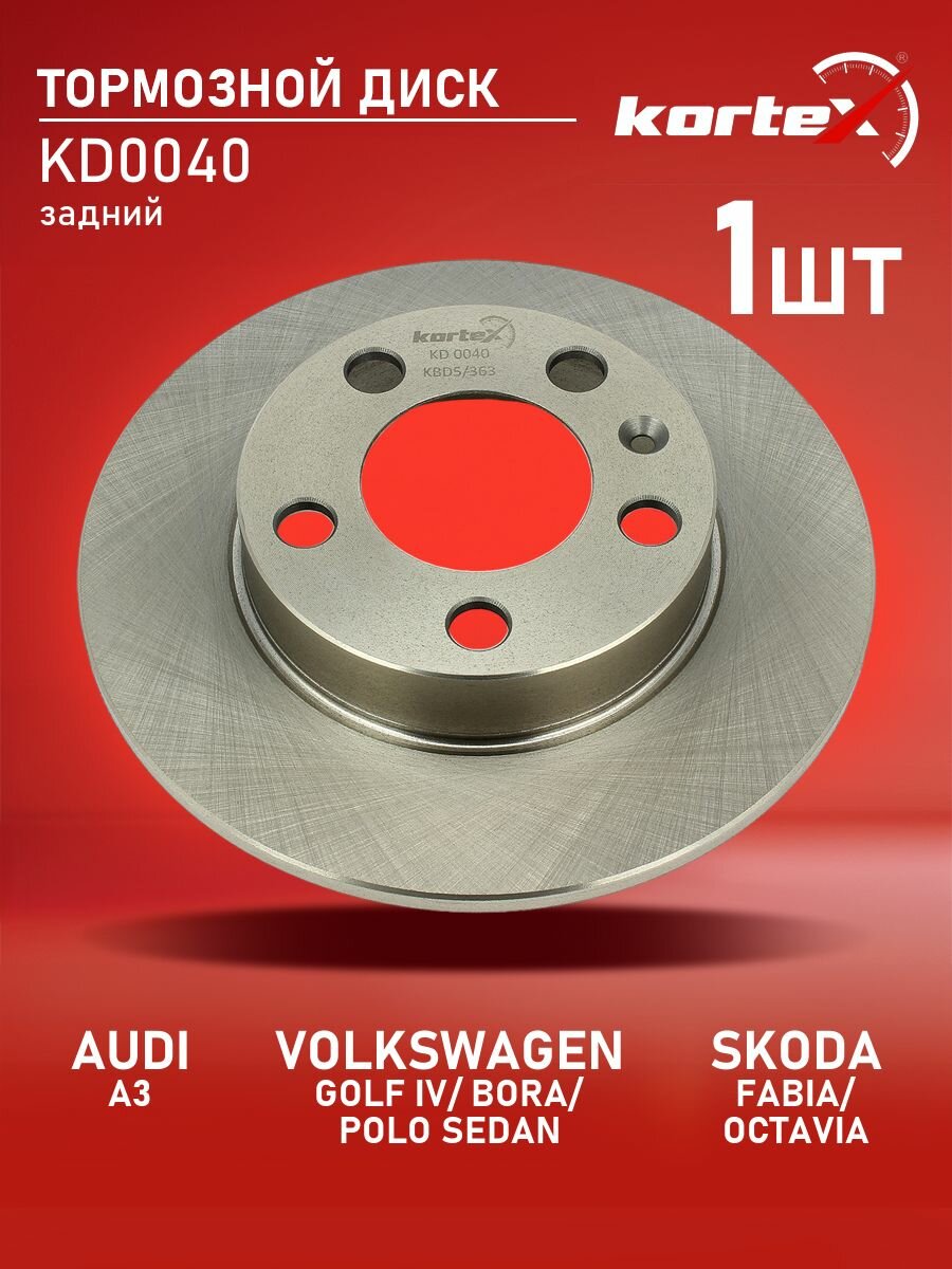 Тормозной диск задний Skoda Шкода Fabia Фабия I-III Octavia Октавия I (A4) Rapid Рапид; Volkswagen Фольксваген Polo Поло Sedan, сеат