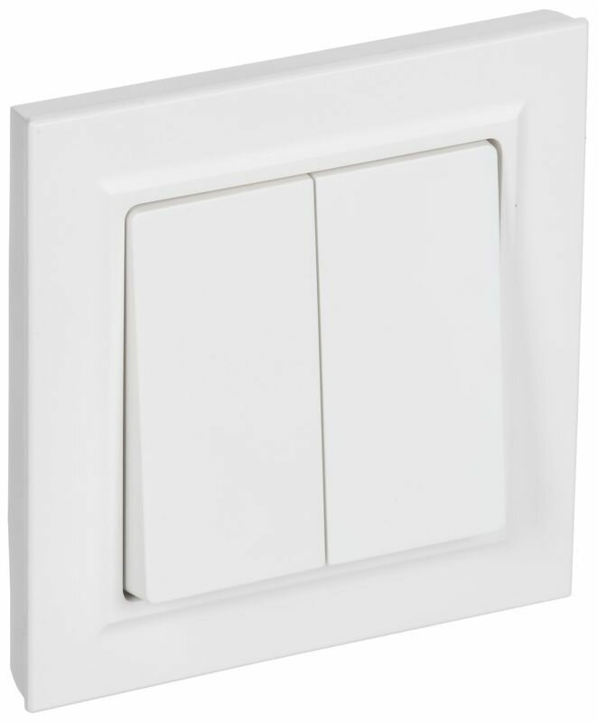 Выключатель 2-кл. СП BRITE ВСР10-2-0-БрАБ 10А в сборе арктич. бел. IEK BR-V20-0-10-K91-F