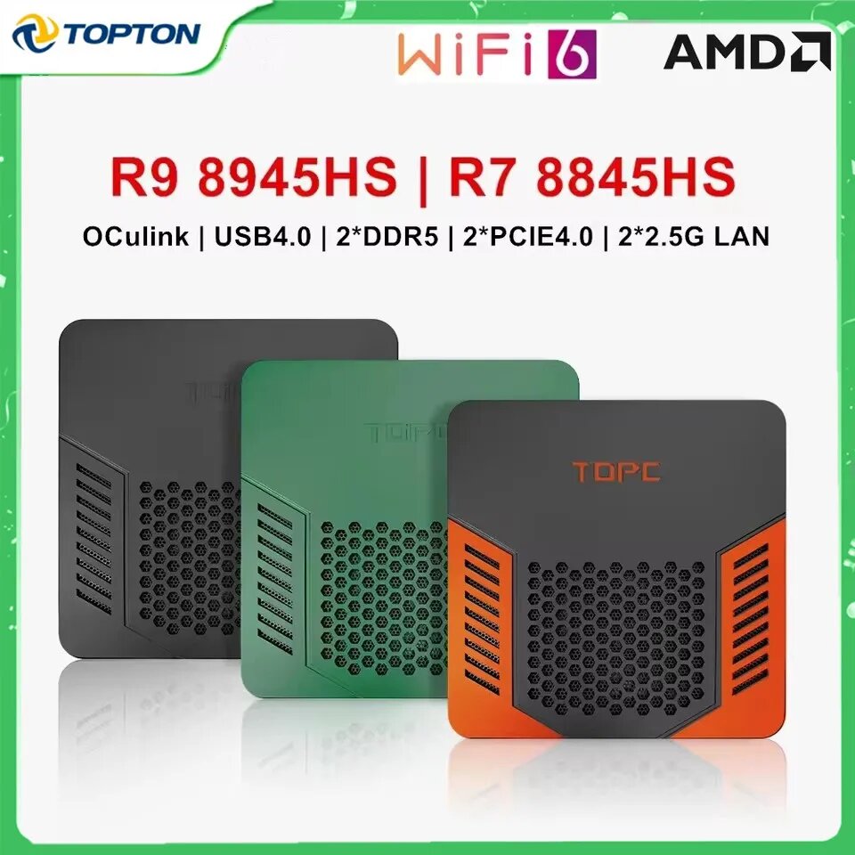 Topton D12 Plus Мини-ПК AMD Ryzen No Ram No SSD No OS, Ryzen 7 7840HS
