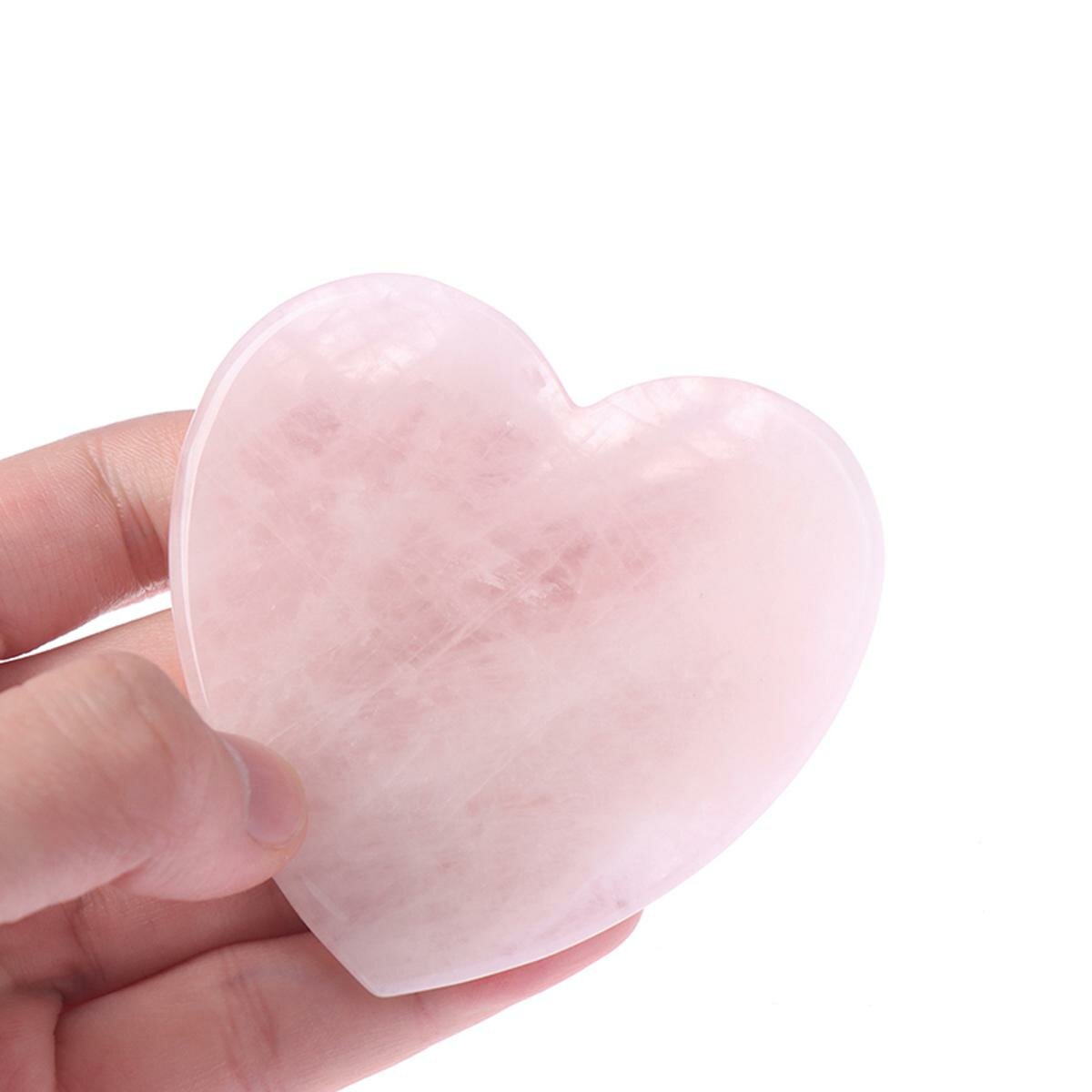 Массажер для лица из розового кварца с натуральным камнем и кристаллом в форме сердца Гуаша Инструмент Яо Магазин