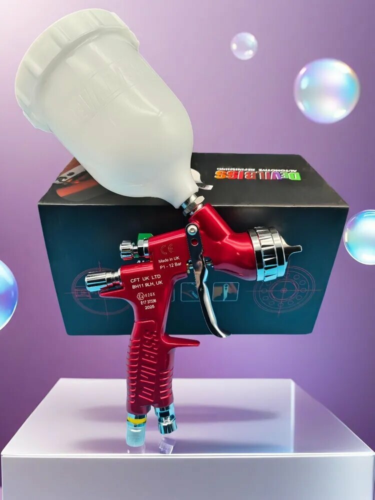 Краскопульт пневматический; Пневмокраскопульт, Devilbiss GTI Pro Lite с верхней бочкой, головой TE20, 1,4 мм соплом (нерв). PROLT GTE20-14