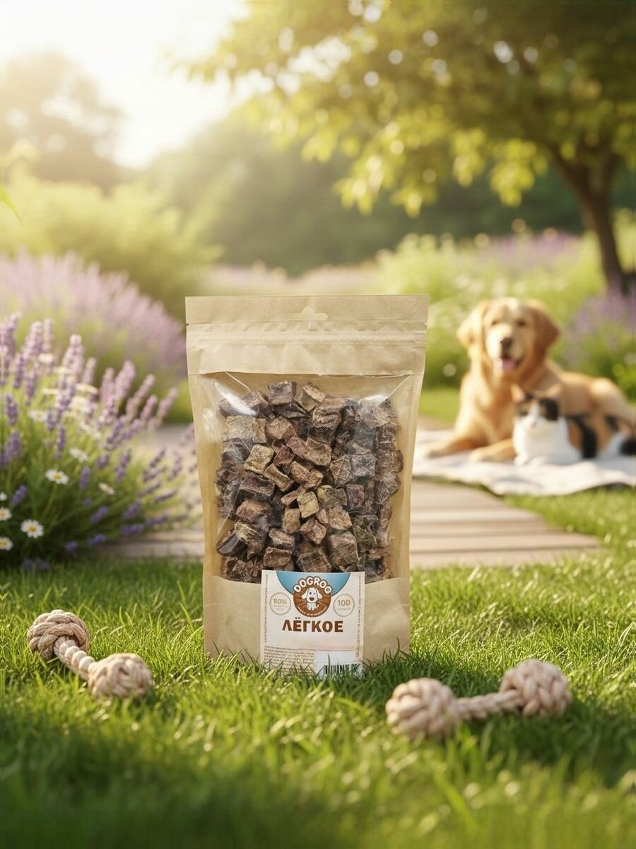 Легкое ягненка сушёное для дрессировки 1,5х2 см, 100 гр