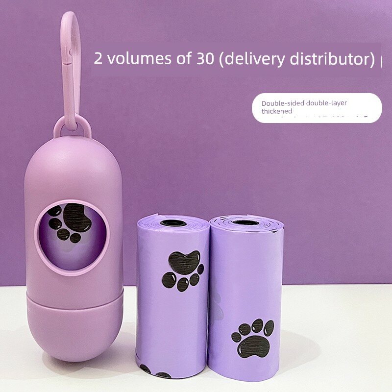 Двойной слой толстых биоразлагаемых мешков для кошачьего туалета, розовый, 2 рулона 30 штук экологичная упаковка