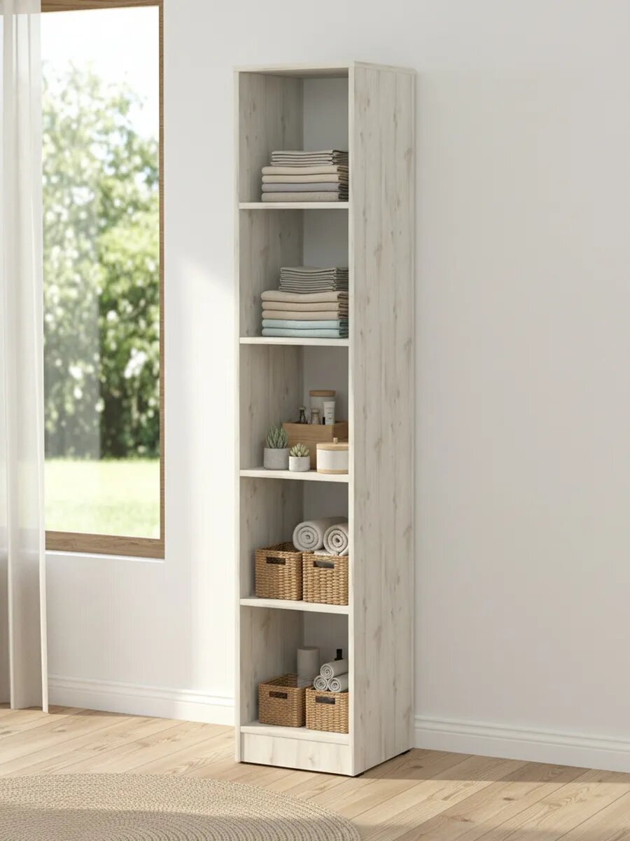 На балкон распашной шкаф пенал FRESTER деревянный с полками, от производителя