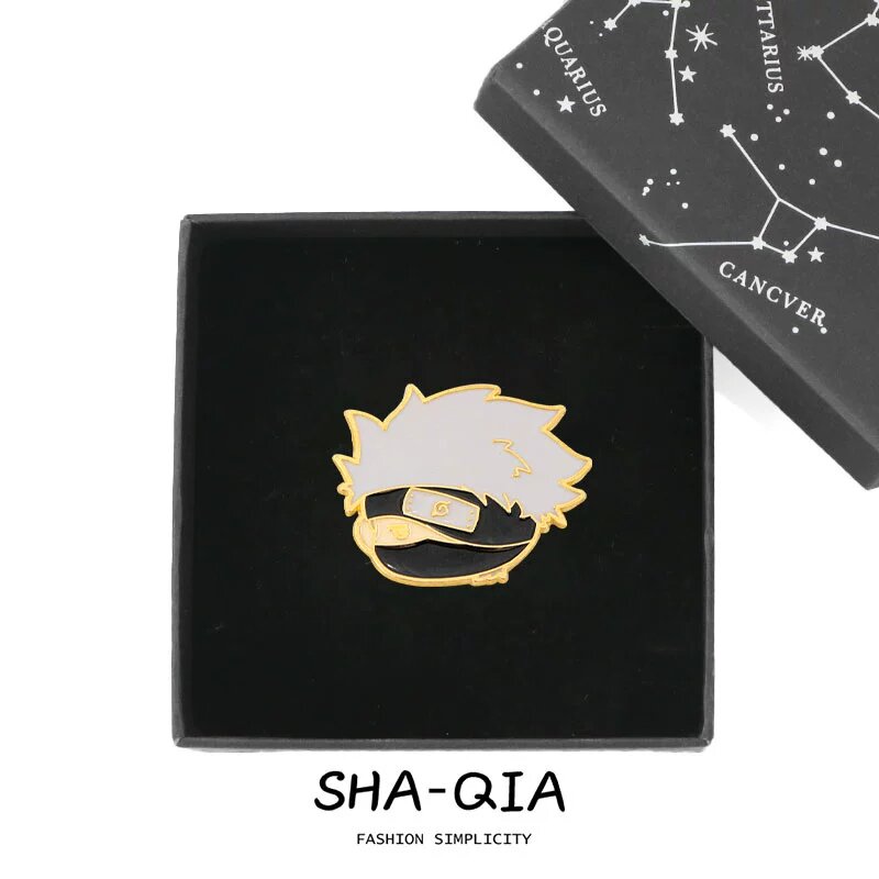 MINISO Новая брошь Наруто 2025 года, милый японский периферийный значок Наруто Саске Какаши, cos baji