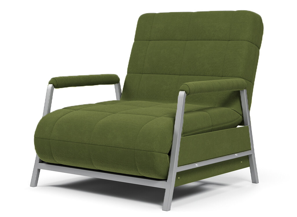 Кресло-тахта-шезлонг Avanti 70 Инфинити Хаки (75 х 85 х 95, СМ 70х200) NoveltiRus раскладное c подлокотниками, механизм Акробат, 5 положений, металлокаркас, ППУ+латы