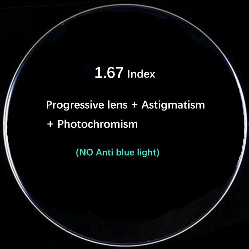 Glocco прогрессивные фотохромные линзы астигматизм анти-синий свет очки 2 шт 1.67 P No Anti Blue