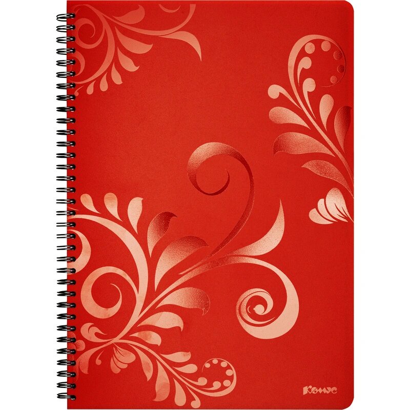 Бизнес-тетрадь Комус Русская серия красный А4 96л. плас. обл. клетка, ев