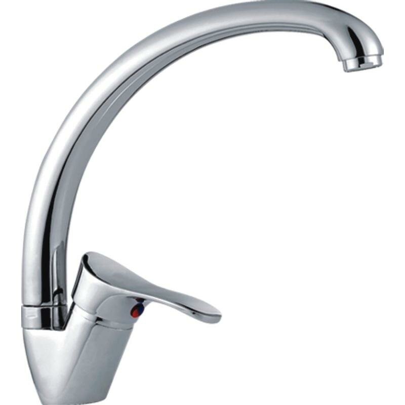 Смеситель для кухни Cron CN4114 Хром Поворотный, современный дизайн