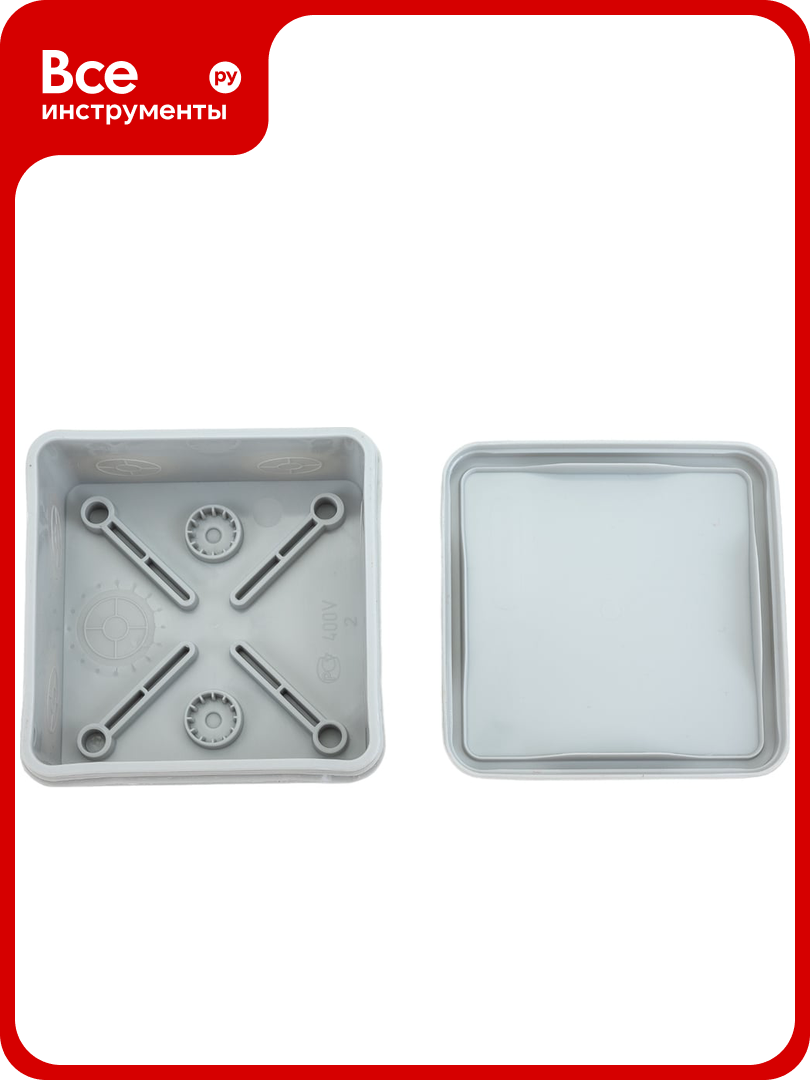 Распаячная коробка IEK км42435 о/п 80x80x40мм ip67 8 вв. серая UKO21-080-080-040-K41-66, коробки