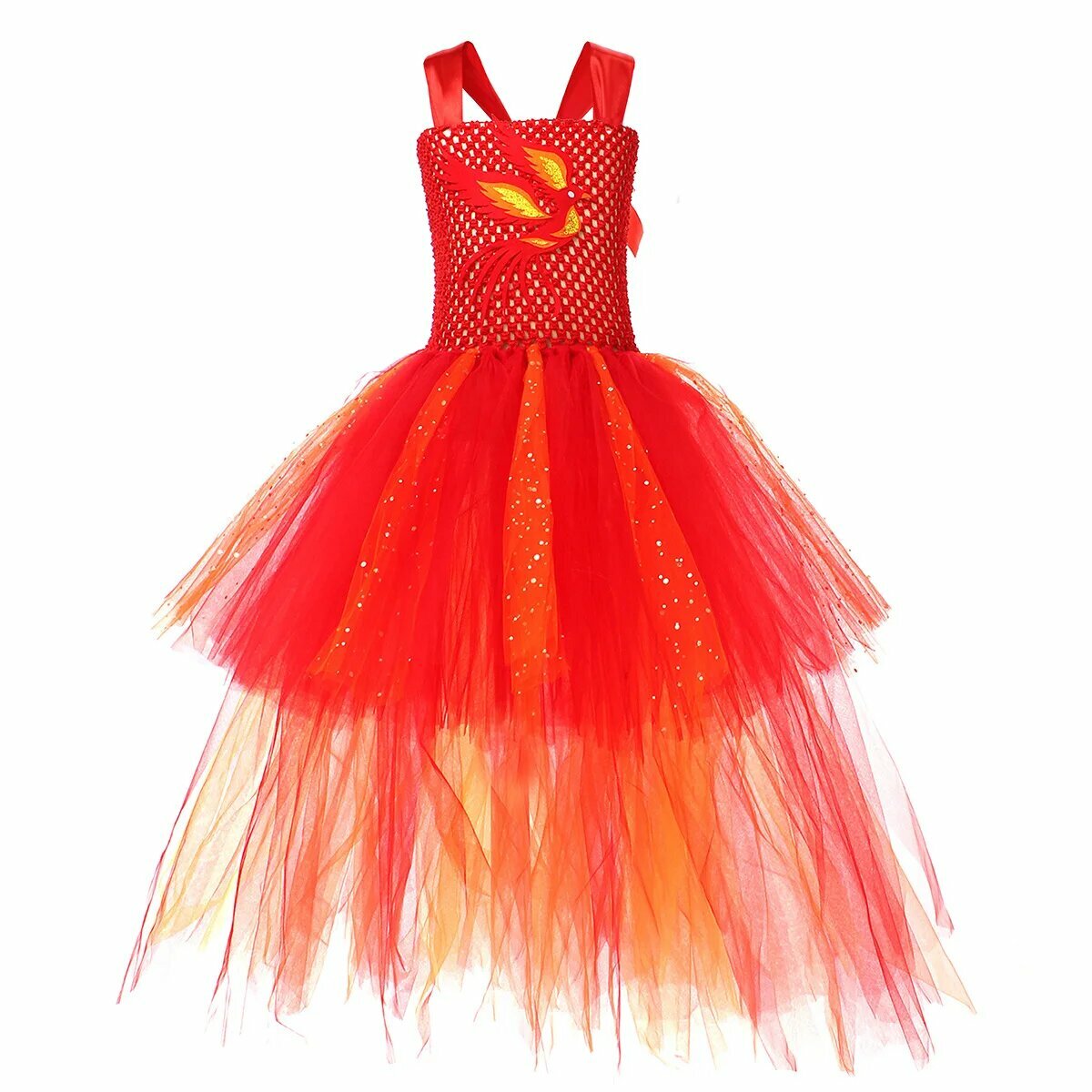 Детское красное платье-пачка Феникс для девочек XL (125-140cm), Dress Only