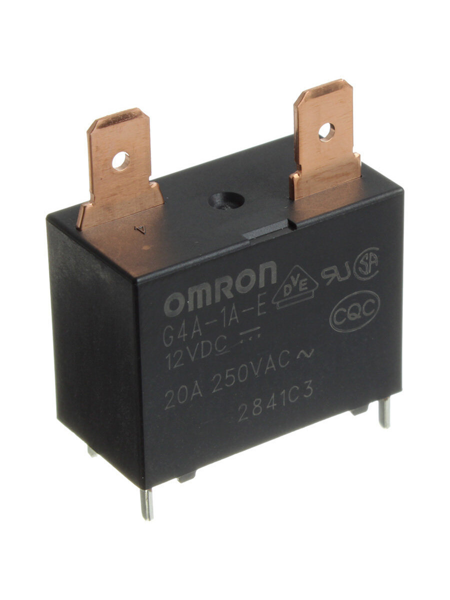 Реле 12В, 1 группа 20А 250VAC Omron G4A-1A-E 12VDC SPST-NO