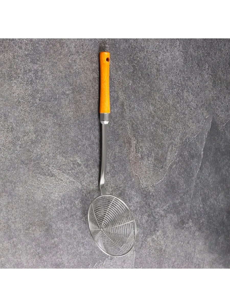 Стильный кухонный сито с деревянной ручкой 41 см