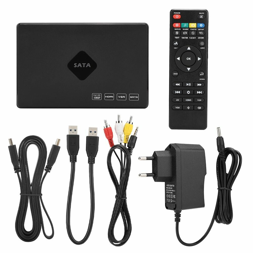 2,5-дюймовый проигрыватель жестких дисков Full HD SATA с памятью 120 ГБ, поддержкой воспроизведения музыки и видео на внешних устройствах хранения данных