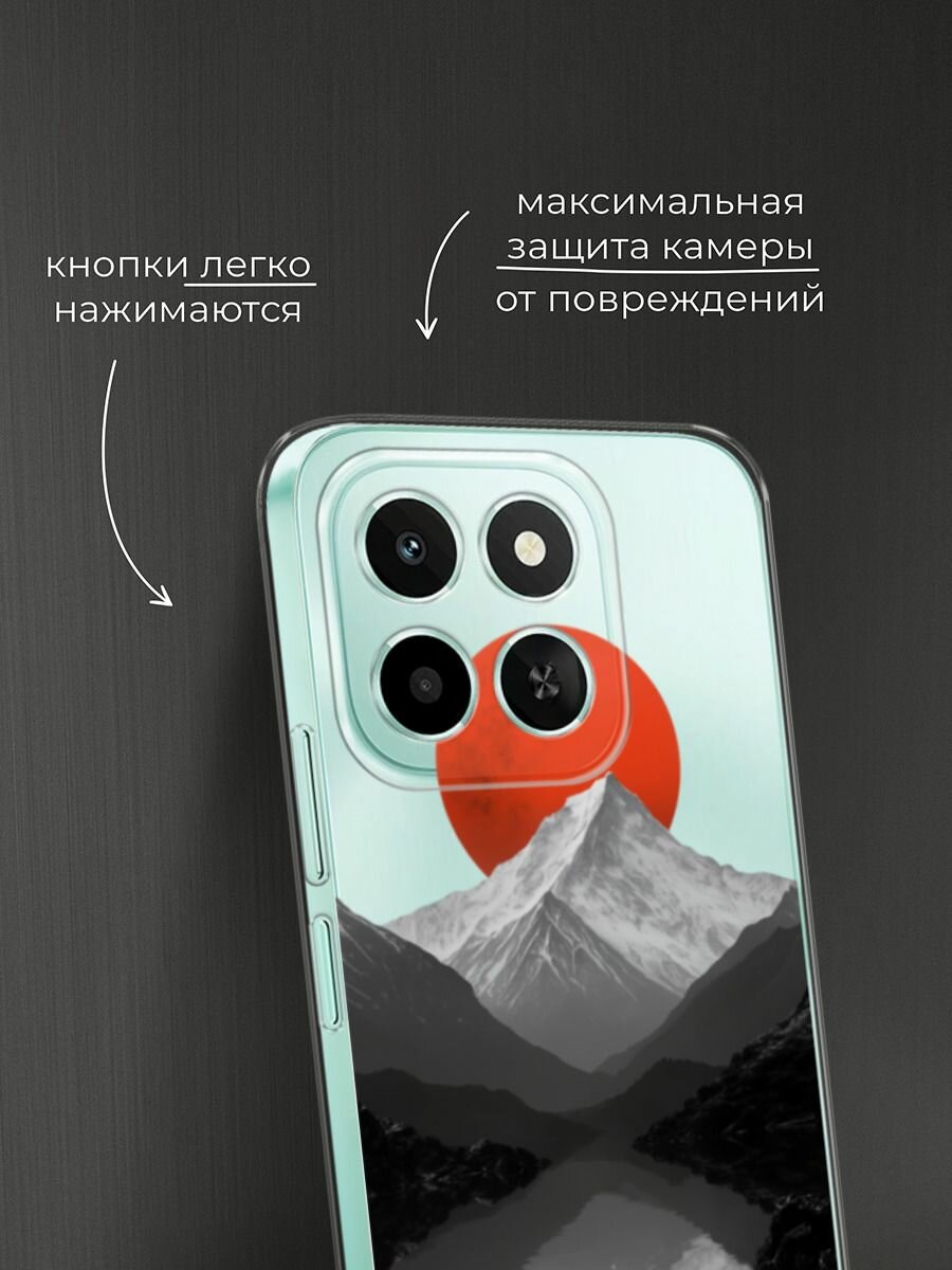 Чехол на Honor X6c / Хонор X6c с принтом Белая гора 2, прозрачный — фото 1