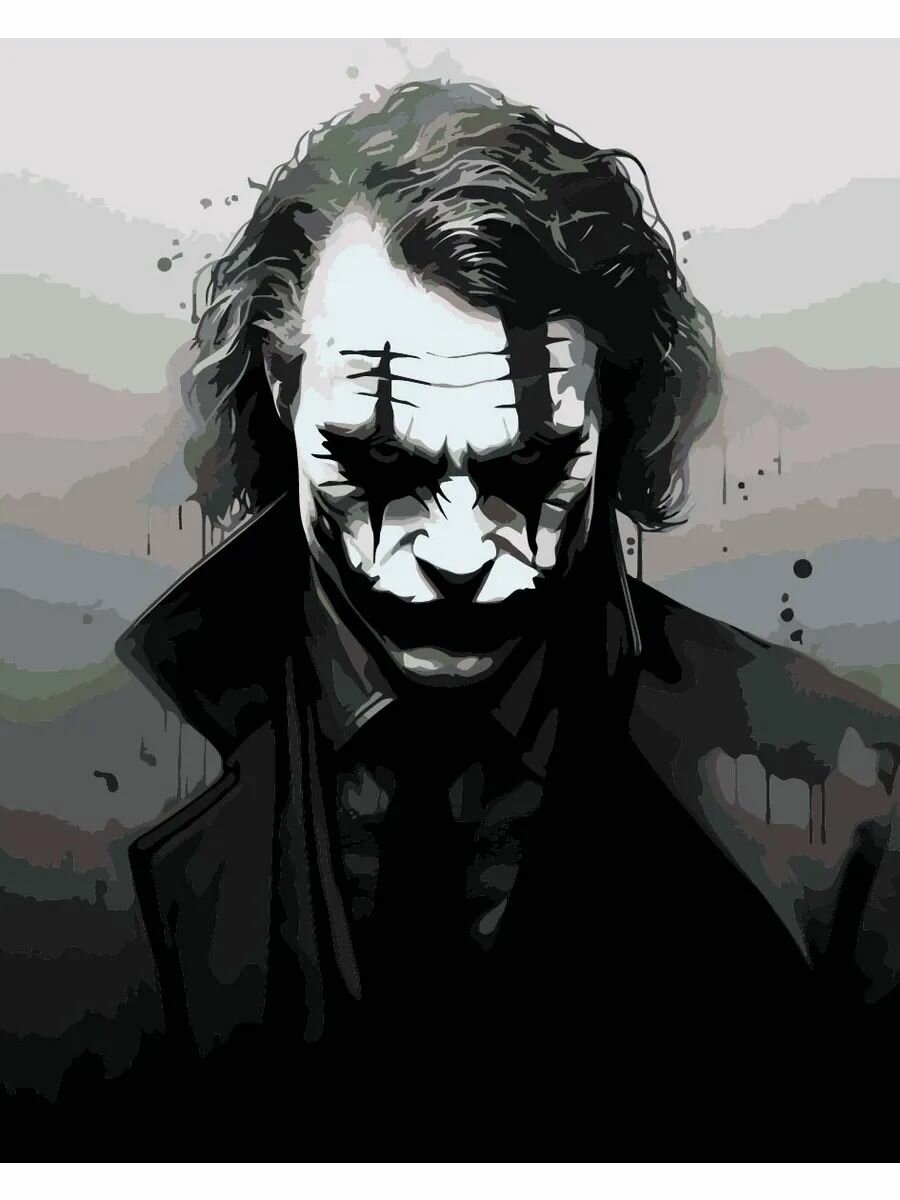 Картина по номерам Джокер на деревянном подрамнике 40х50 см, кисти, краски, лак