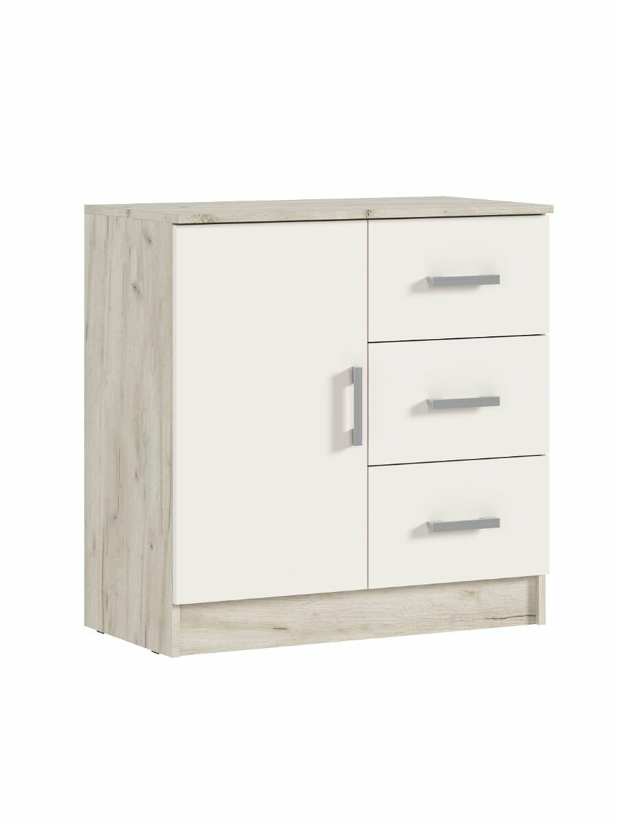 Комод Брауни 800х816х430 Дуб крафт серый/Кашемир, 3 выдвижных ящика,1 полка, МИФ