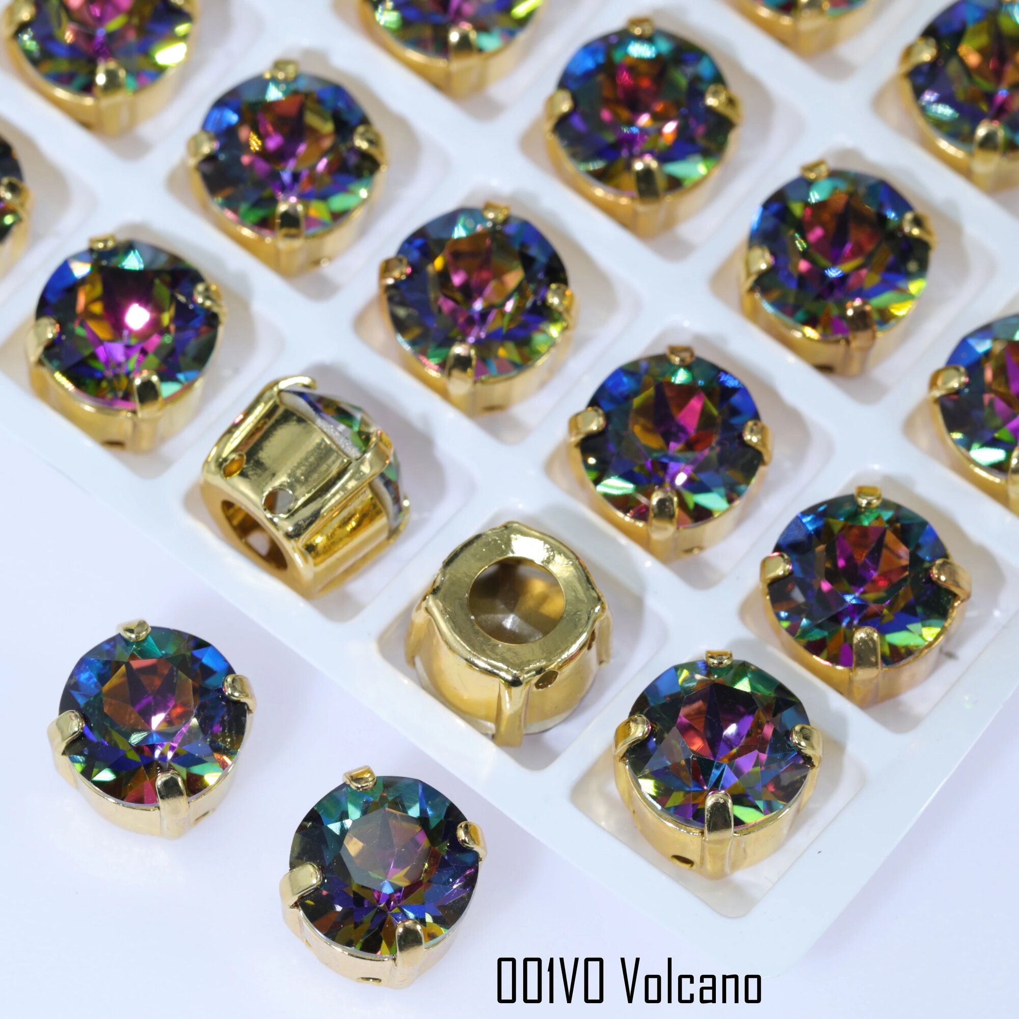 Стразы XIRIUS VO Volcano 4.1mm, 144шт, Gold Claw