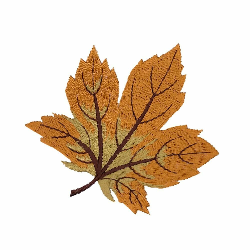 Кленовый лист, вышитая тканевая наклейка-патч на одежду для декора и ремонта, цветная аппликация 1/6 шт, ткань, размер около 8,88,2 см, желтый серый зеленый синий оранжевый красный
