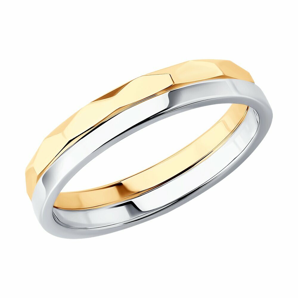 Кольцо, комбинированное золото, 585 проба