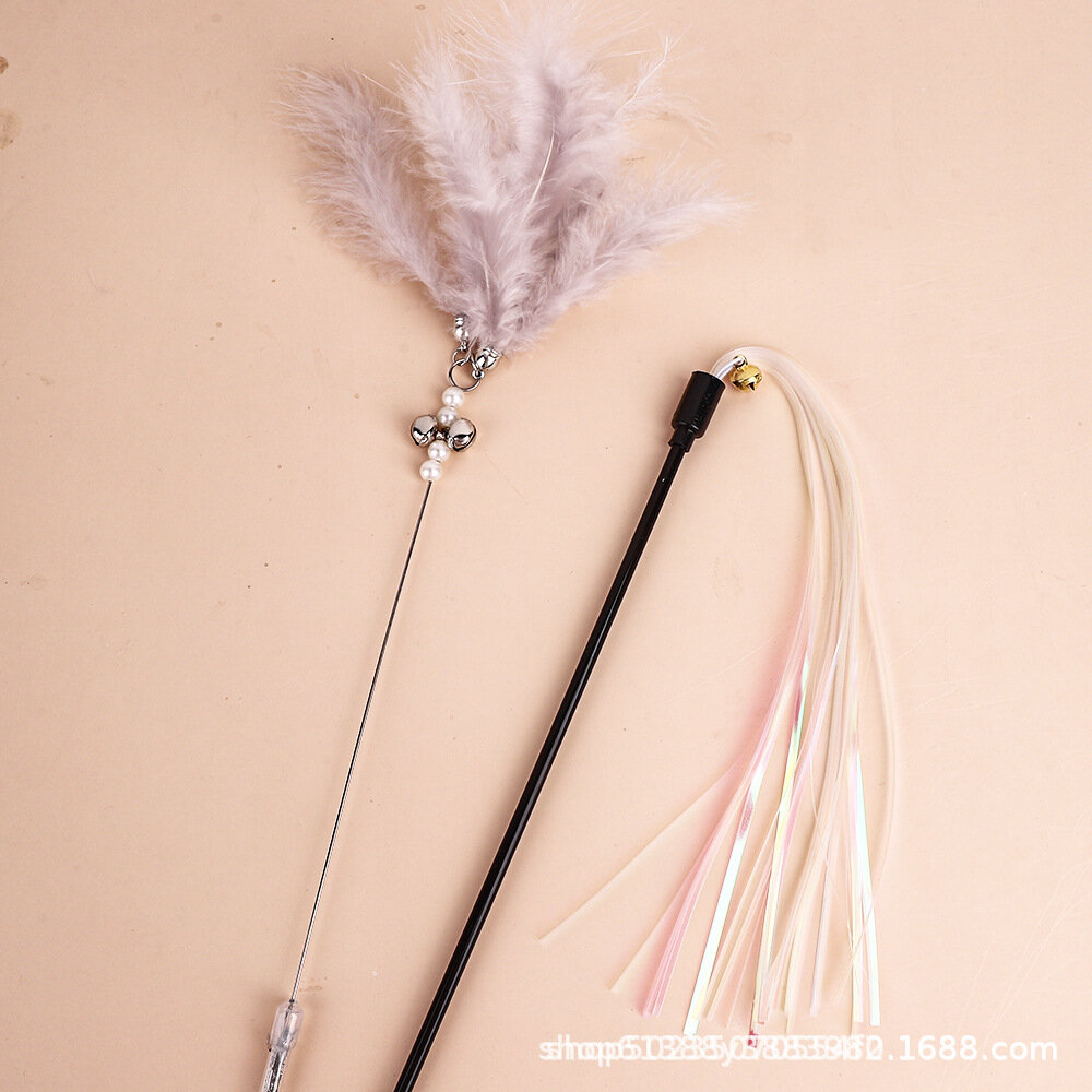 Оптовая сеть красная кошка фея дразнящая кошачья палочка два комплекта длинное перо стальной проволоки игрушка укус