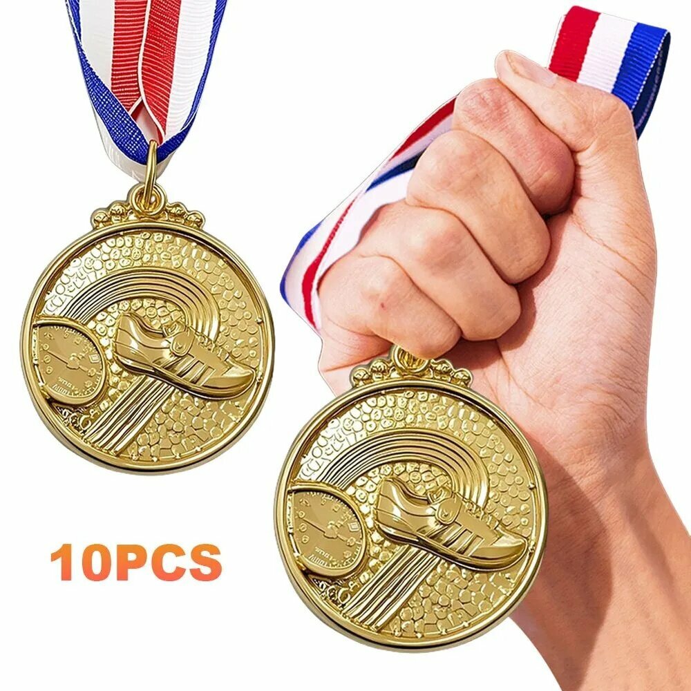 Медаль спортивная Золото, 10 штук, подходит для марафона