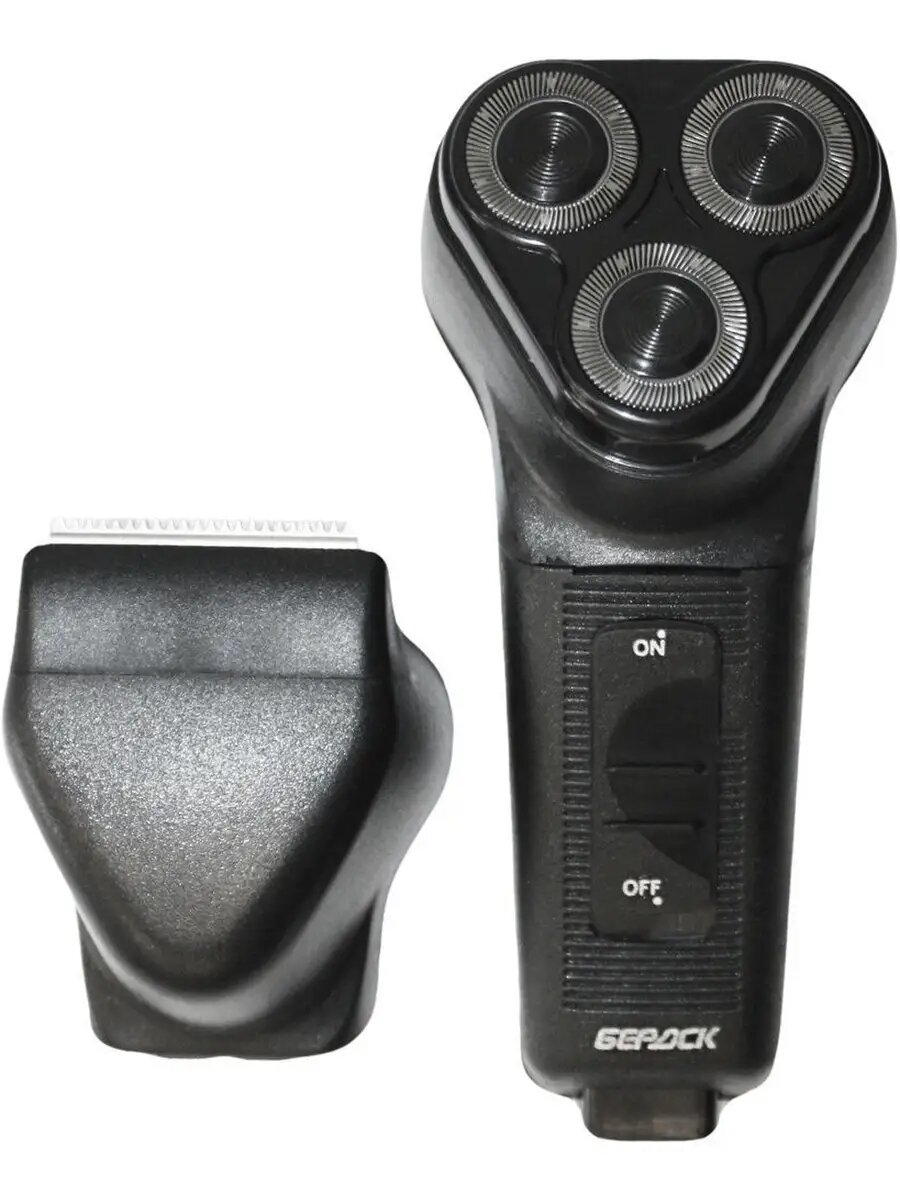 Электробритва "Бердск" 3232, роторная, сухое бритьё, плавающие головки, чёрная