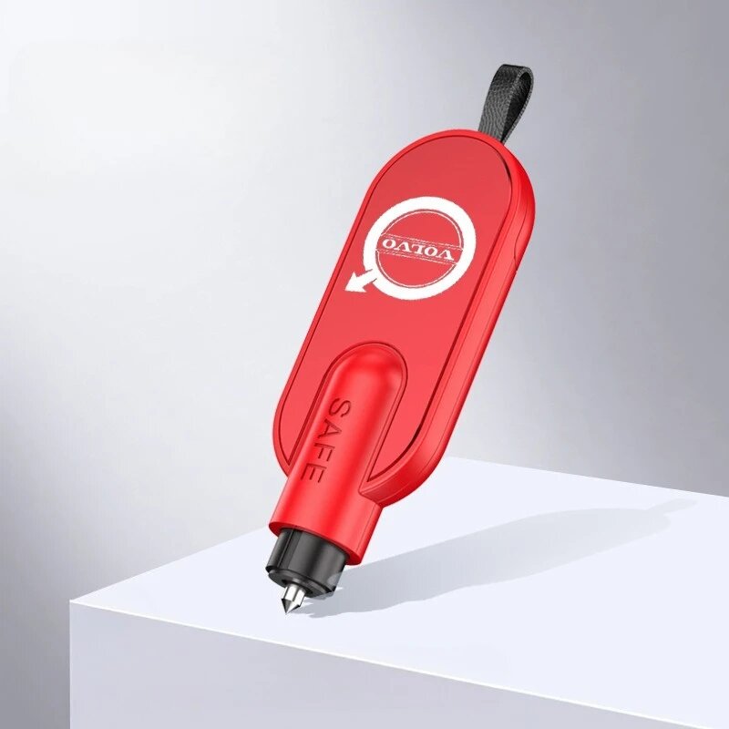 Подходит для Volvo XC60 XC40 S90 S60, салон автомобиля, стекло, спасательный молоток, многофункциональный инструмент безопасности для разбитого окна Red