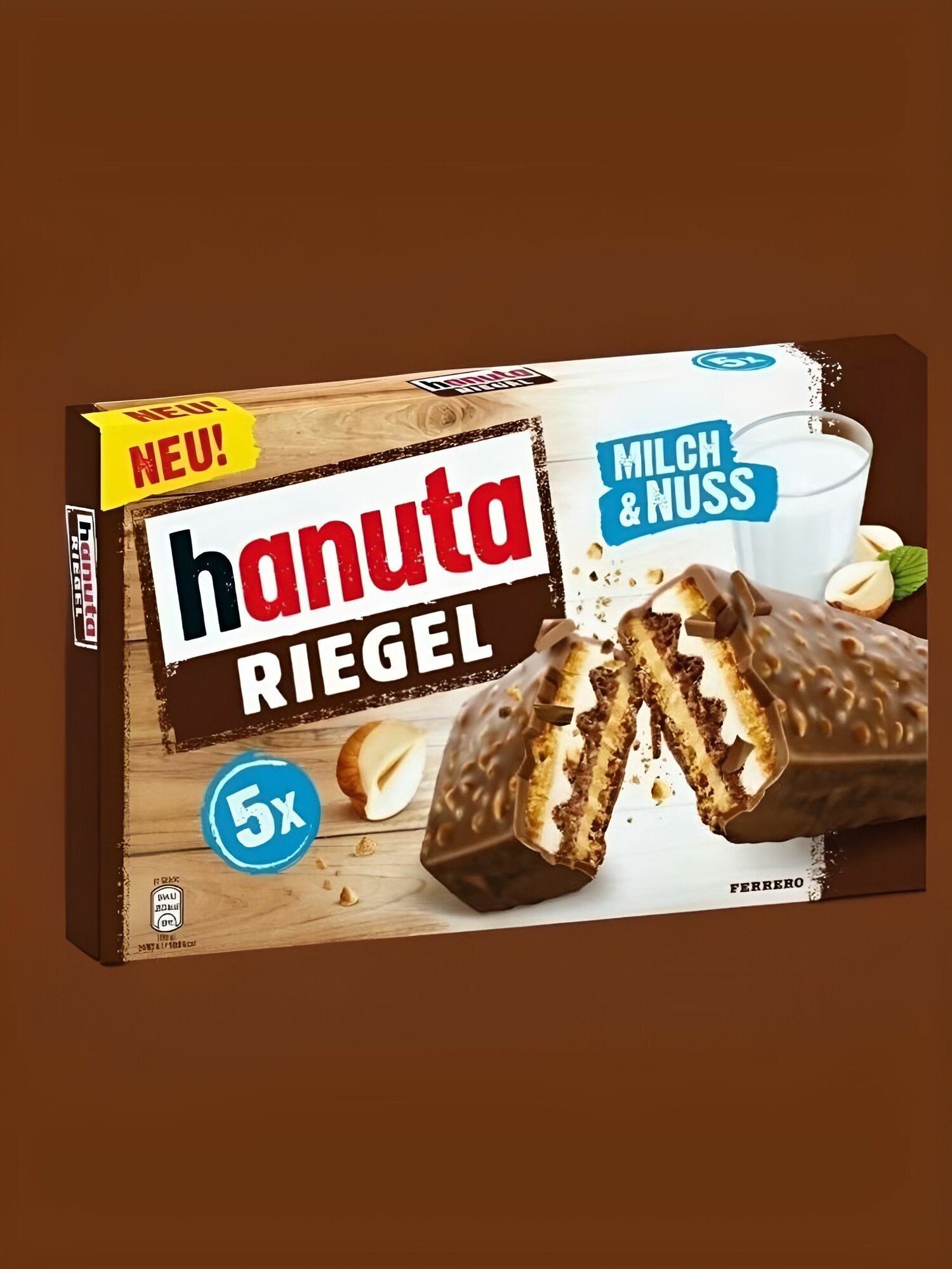 Вафельные батончики с кремом в шоколадной глазури Hanuta Riegel, 172,5 гр.