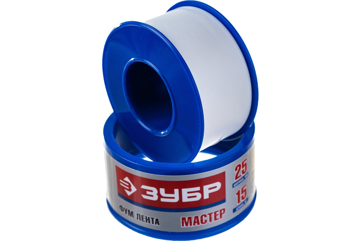 ФУМ лента ЗУБР мастер, плотность 0,40 г/см3, 0,1ммх25ммх15м (12373-25-040)
