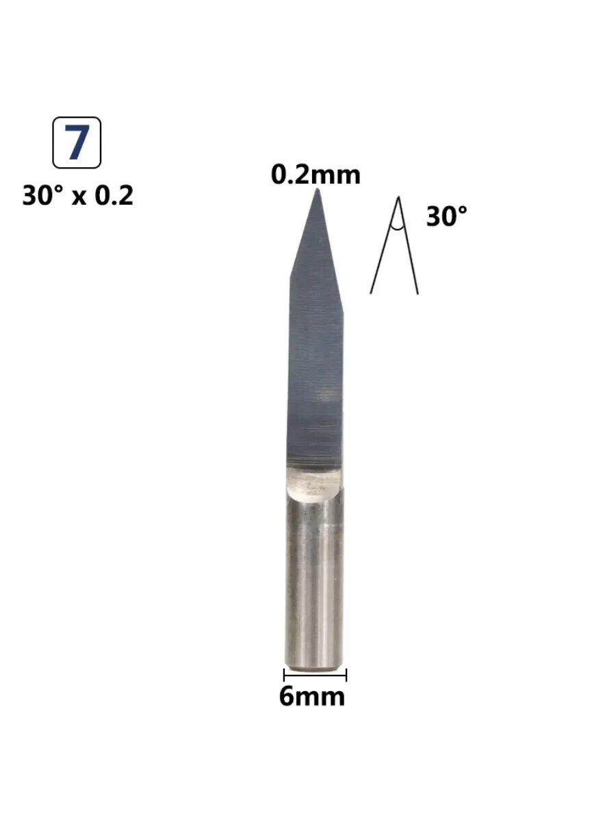 Гравер конический для печатных плат 6х0,2мм 30 градусов