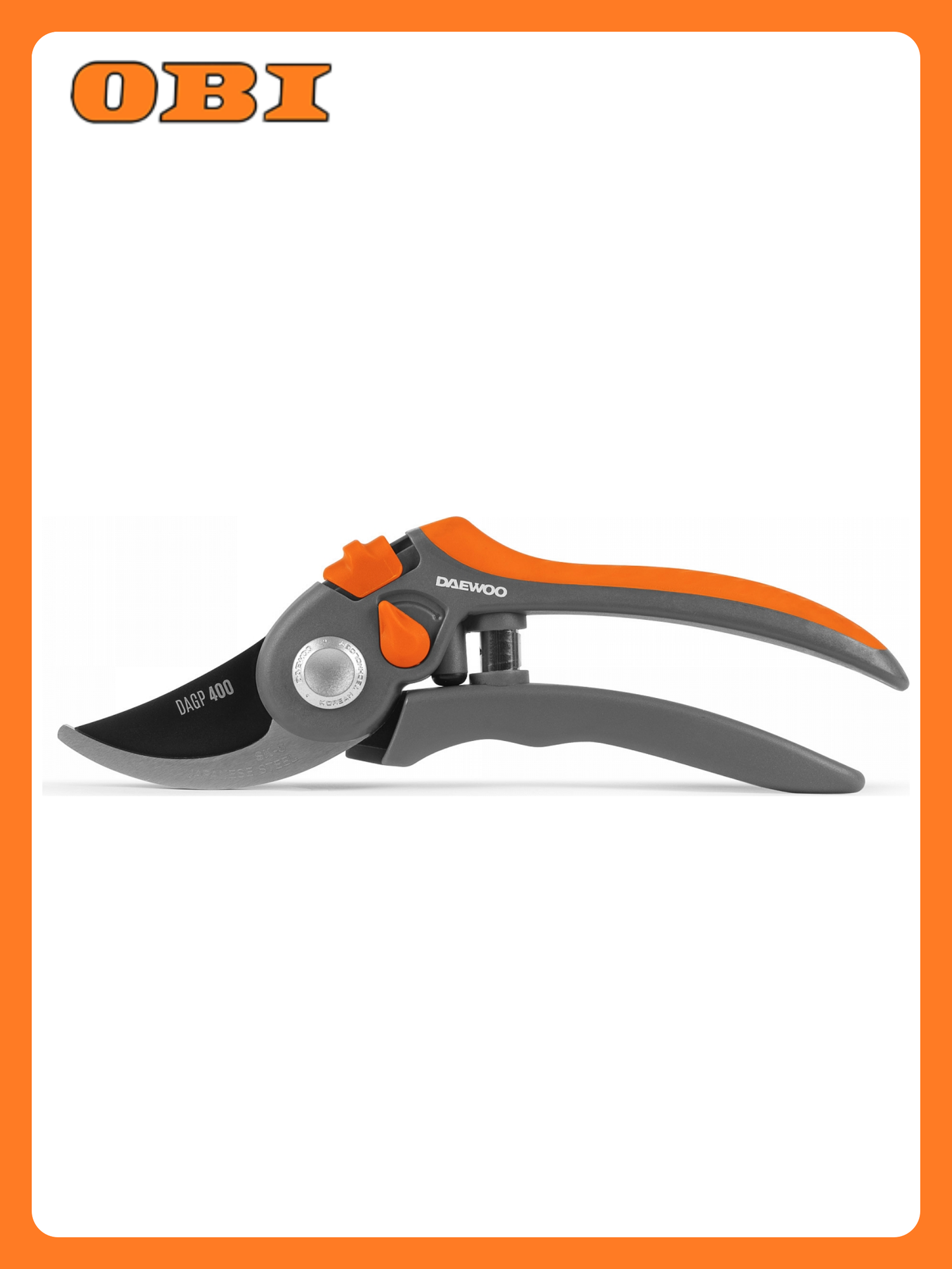 Секатор DAEWOO Dagp 400, плоскостной, лезвия SK-5, длина 50мм, с силовым приводом