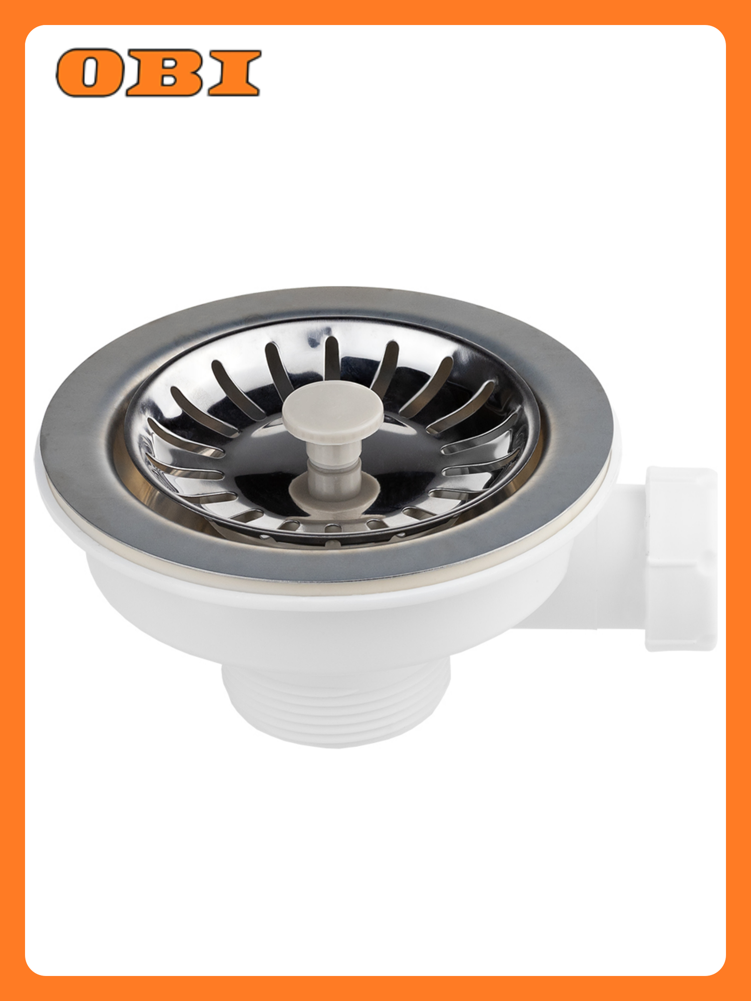 Выпуск 3.1/2" в сборе эконом (нерж. чаш, пласт. втулка и шток)