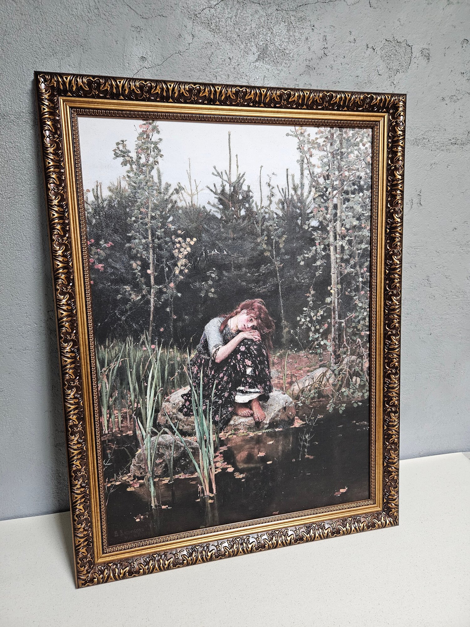 Картина в раме "Васнецов - Алёнушка" репродукция, 51х71 см