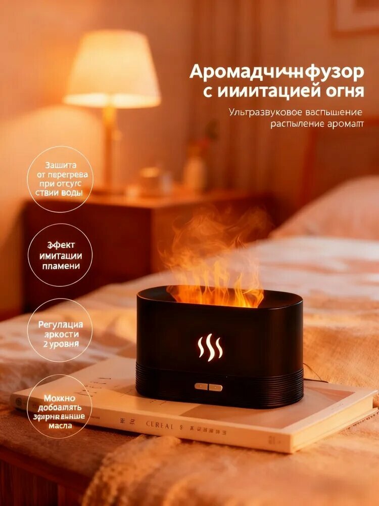 ZHONE Аромалампа Для Эфирных Масел Электрическая, Аромадиффузор, Черная,