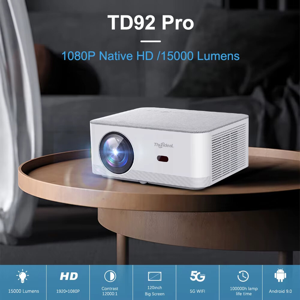 Портативный проектор Thundeal "TD92PRO", Full HD 1080p, Android, WiFi, Bluetooth