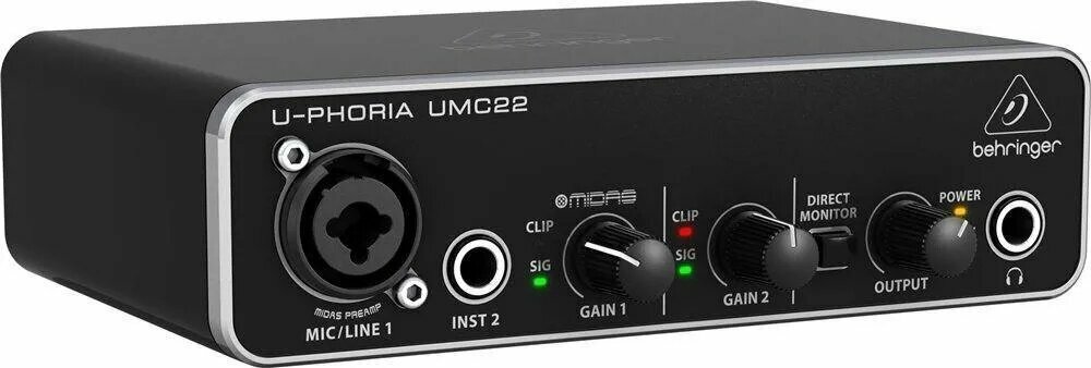 BEHRINGER UMC22 внешний интерфейс USB