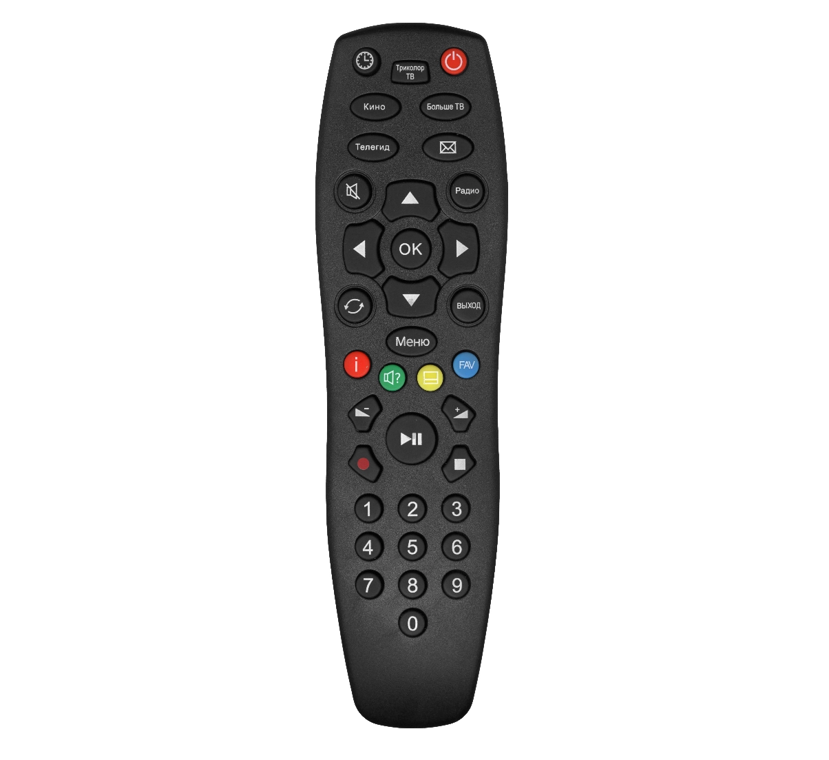 Пульт Huayu GS-B211 (B212), для ресивера, Триколор, цвет чёрный, ИК-сигнал