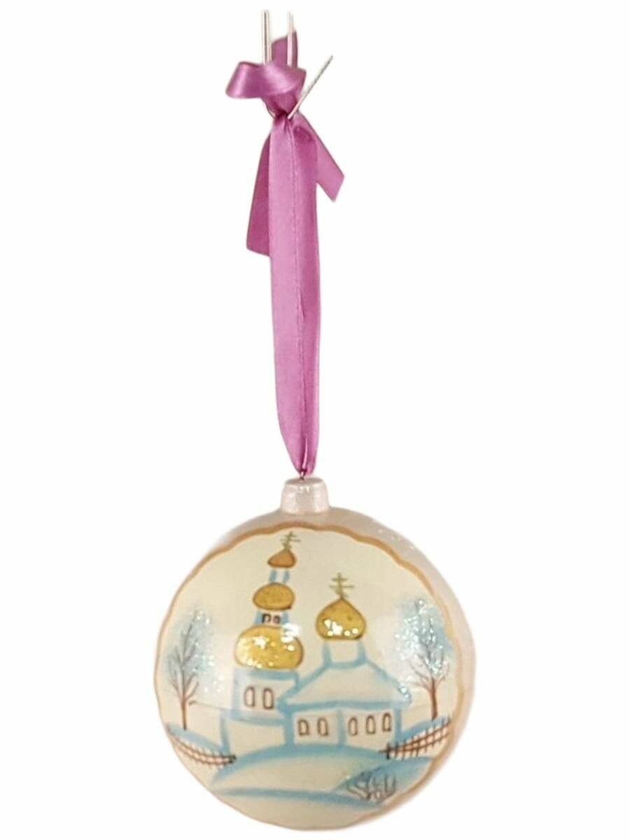 Елочная игрушка, Новогодний сувенир "Шарик, Храм", ручная авторская работа. Новогодние игрушки на елку, елочное украшение.